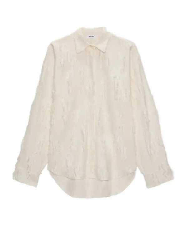 MSGM Textured Long-sleeve Shirt
