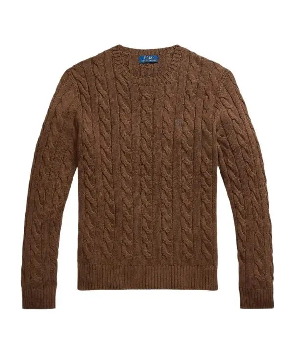 Polo Ralph Lauren Cable-knit Crew Neck Sweater - Brown
