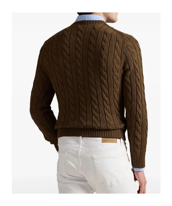 Polo Ralph Lauren Cable-knit Crew Neck Sweater - Brown