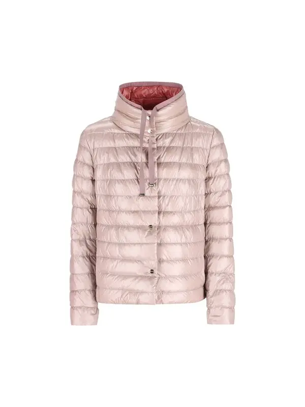 Herno High Neck Down Jacket With Drawstring Detail - Pink