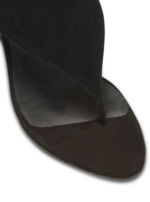 Balmain Suede Wedge Sandals - Black
