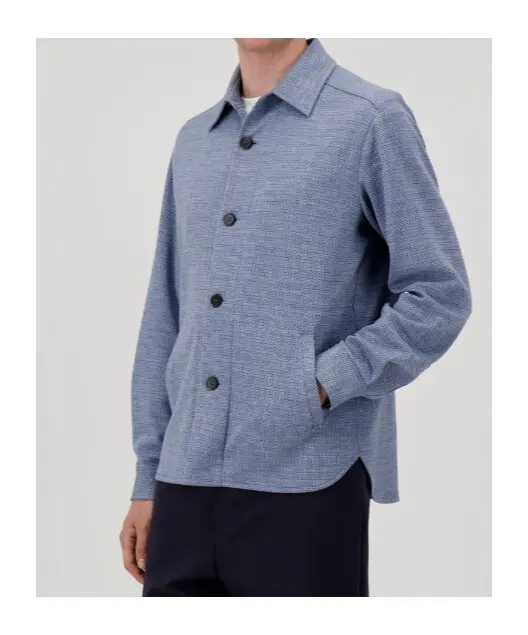 Harris Wharf London Hopsack Shirt Jacket Crafted With Loro Piana Fabric - Light Blue