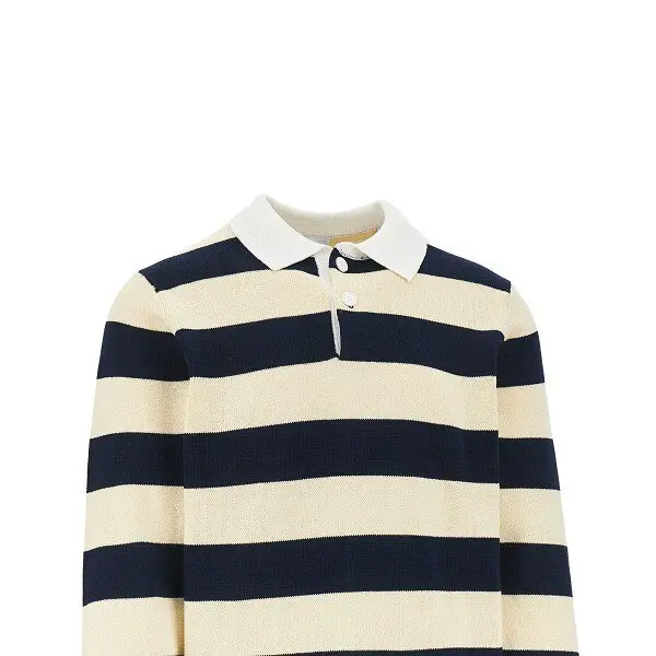 Aspesi Striped Polo Shirt - Black