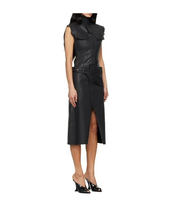Ottolinger Glazed Denim Belted Dress