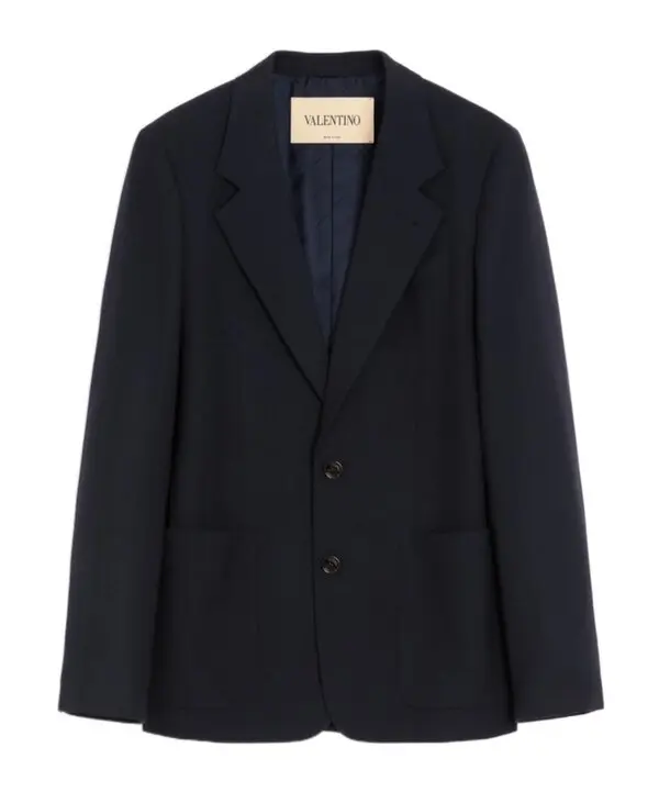 Valentino Garavani Single-breasted Natté Wool Jacket