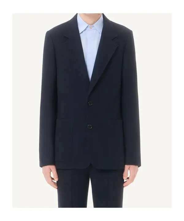 Valentino Garavani Single-breasted Natté Wool Jacket