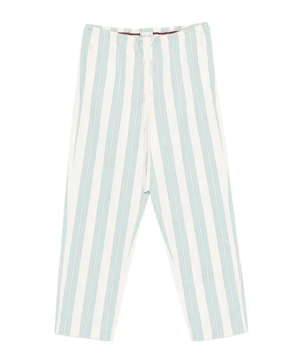 FORTE_FORTE Striped Drawstring-fastening Trousers - White