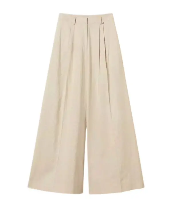 TWINSET Pleated Palazzo Trousers - Nude