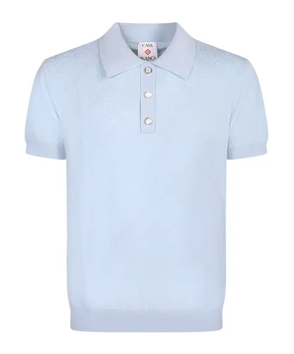 Casablanca Monogram Knit Polo Shirt