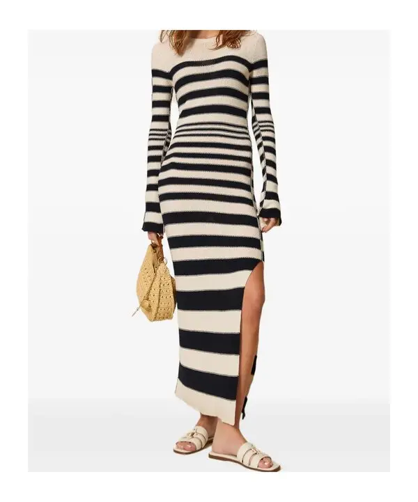 TWINSET Striped Knit Maxi Dress