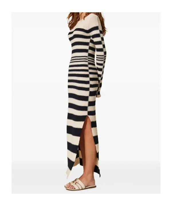 TWINSET Striped Knit Maxi Dress