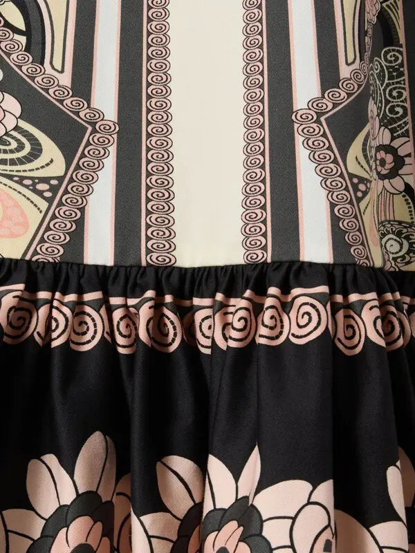 La DoubleJ Sleeveless Printed Midi Dress - Black