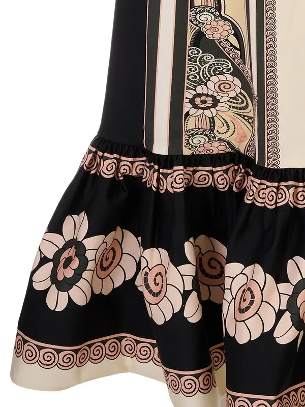 La DoubleJ Sleeveless Printed Midi Dress - Black