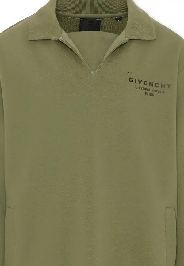 Givenchy Long-sleeve Collared Top With Logo