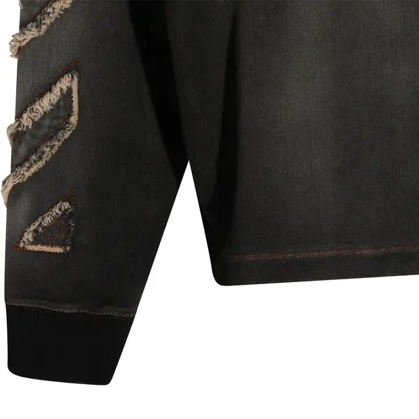 Off-White Distressed Detail Drawstring Hoodie