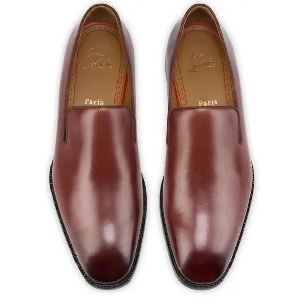 CHRISTIAN LOUBOUTIN Danny Flex Leather Loafers - Brown