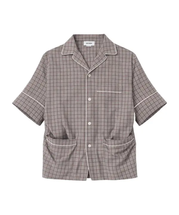 HED MAYNER Plaid Short-sleeved Shirt - Gray