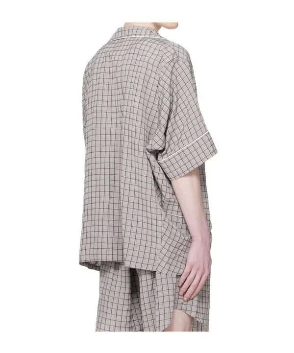 HED MAYNER Plaid Short-sleeved Shirt - Gray