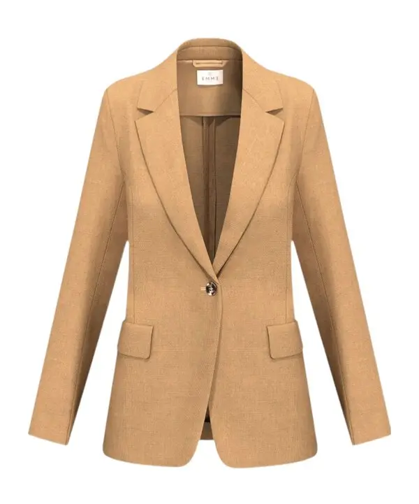 Marella Washed Linen Single-breasted Blazer