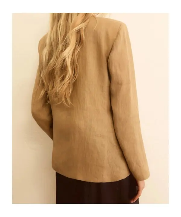 Marella Washed Linen Single-breasted Blazer