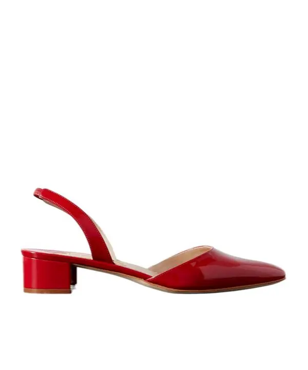 Manolo Blahnik Patent Leather Slingback Pumps - Red