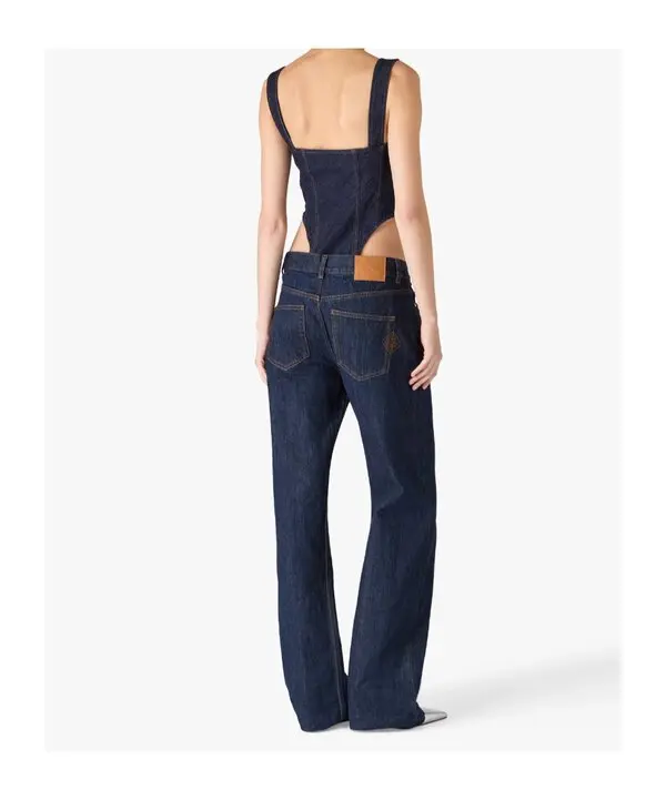 Casablanca Logo Embroidered Baggy Jeans