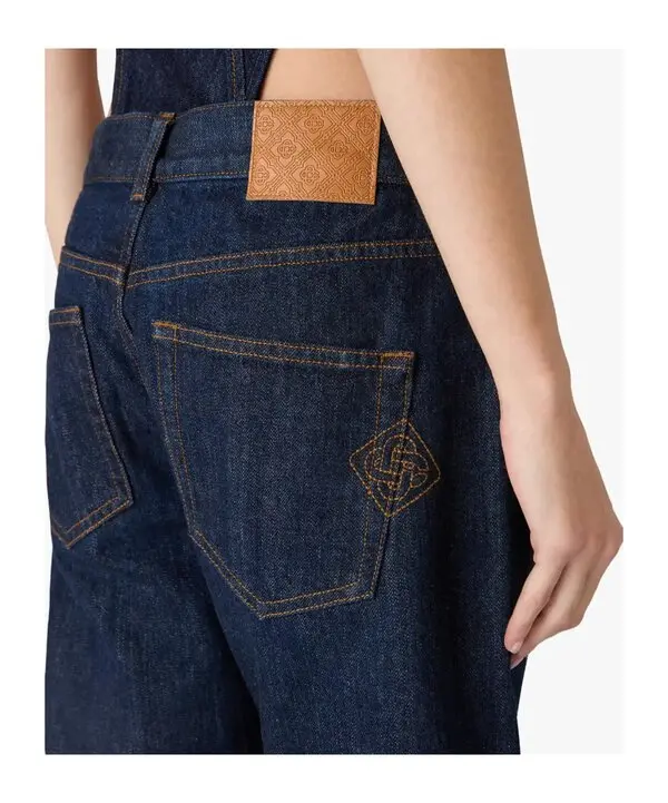 Casablanca Logo Embroidered Baggy Jeans