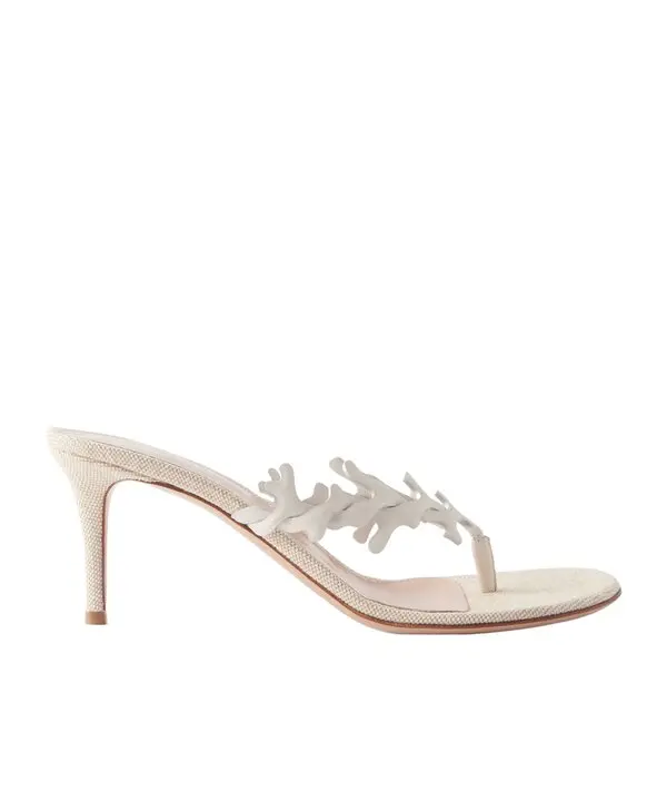 GIANVITO ROSSI Coral Detail Thong Sandals - Nude