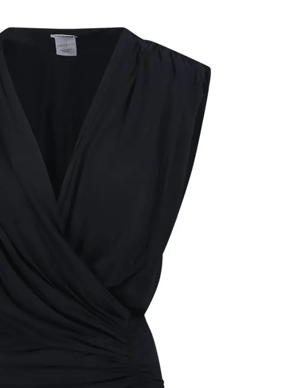 AMAZUIN Meghan Draped Maxi Dress - Black