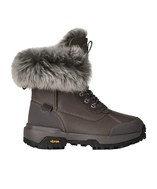 UGG Adirondack Lace-up Boots With Sheepskin Cuff - Charcoal