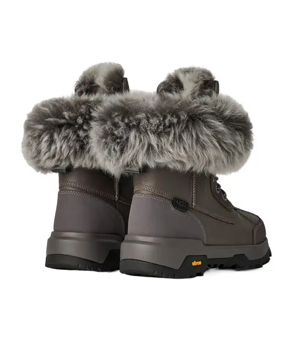 UGG Adirondack Lace-up Boots With Sheepskin Cuff - Charcoal