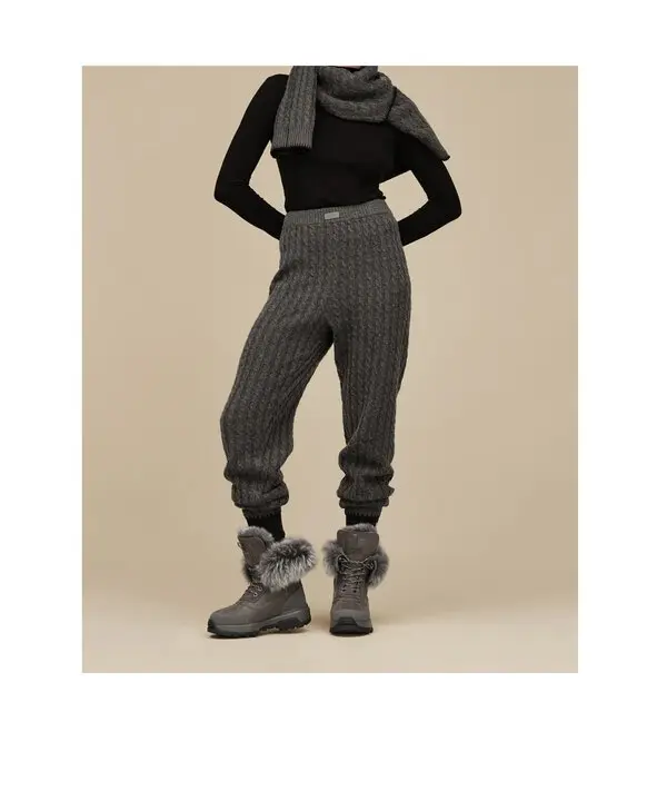 UGG Adirondack Lace-up Boots With Sheepskin Cuff - Charcoal
