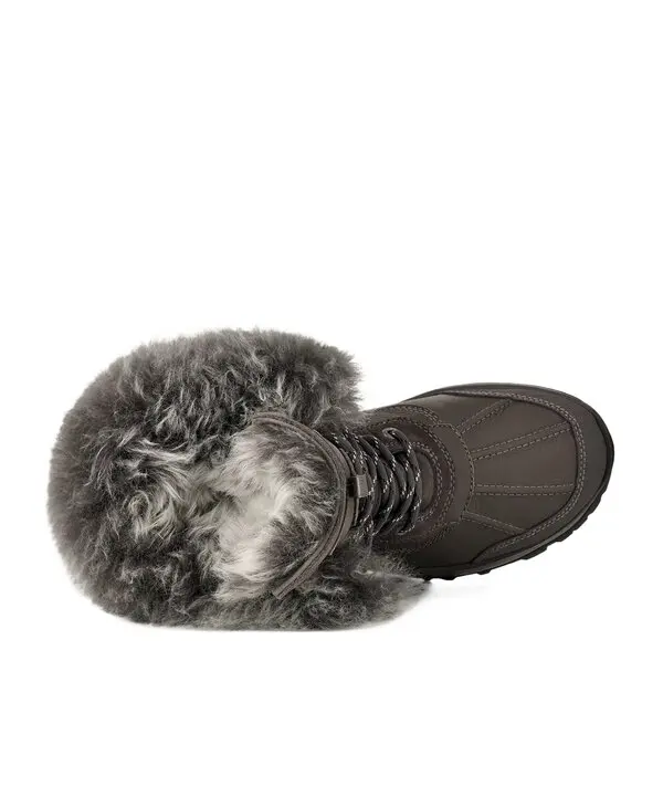 UGG Adirondack Lace-up Boots With Sheepskin Cuff - Charcoal