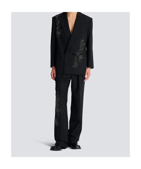 Balmain Embellished Wool Trousers