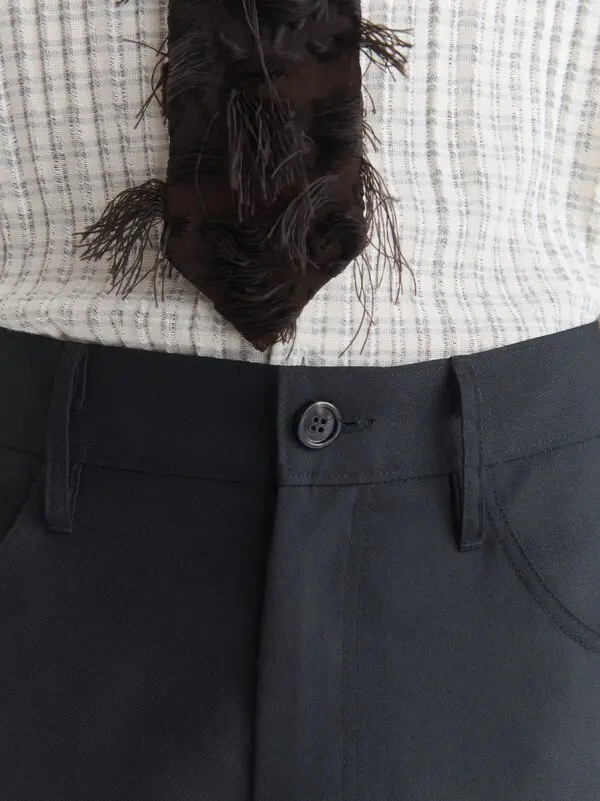Séfr Curved Leg Trousers With Belt Loops