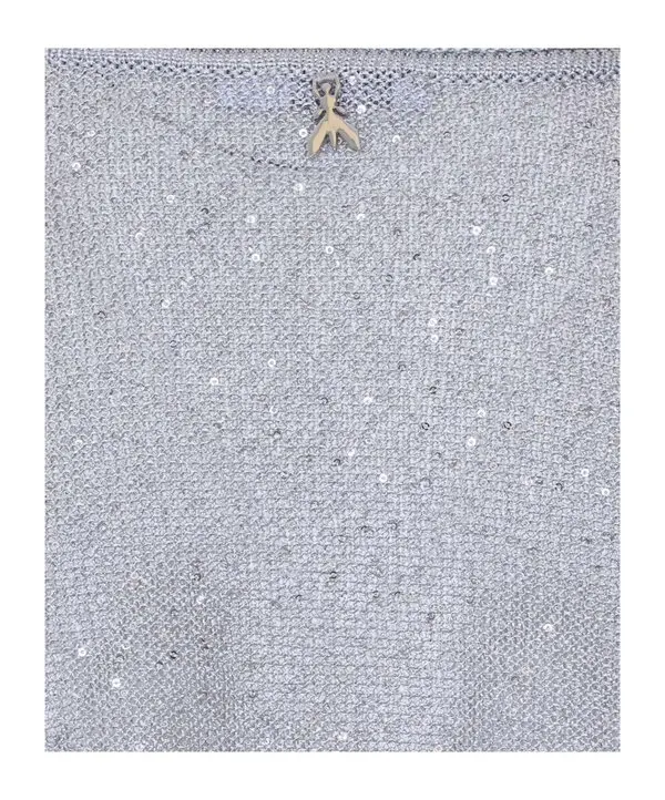 Patrizia Pepe Sequin V-neck Knitted Sweater - Gray