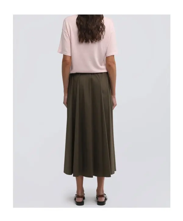 Aspesi Pleated Stretch Poplin Skirt