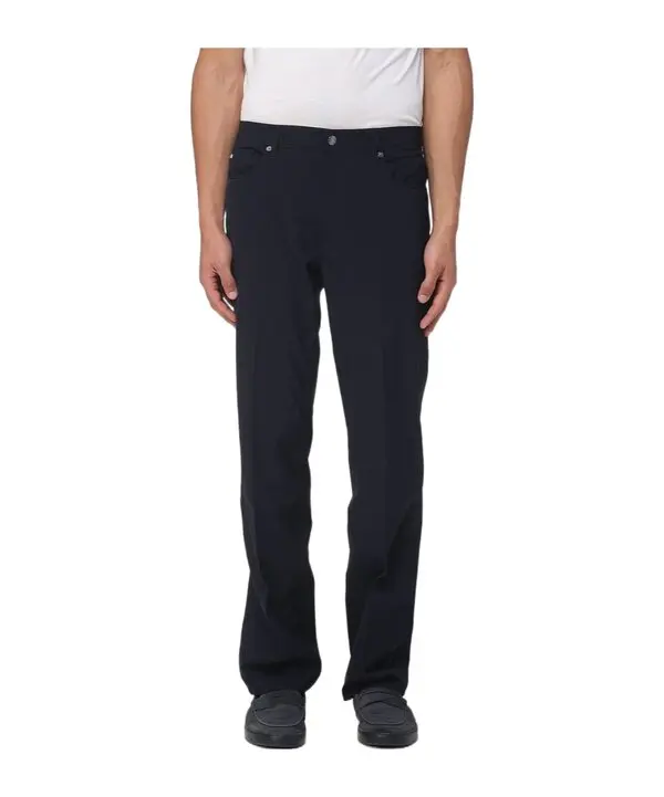 Emporio Armani Logo-patch Tailored Trousers - Black