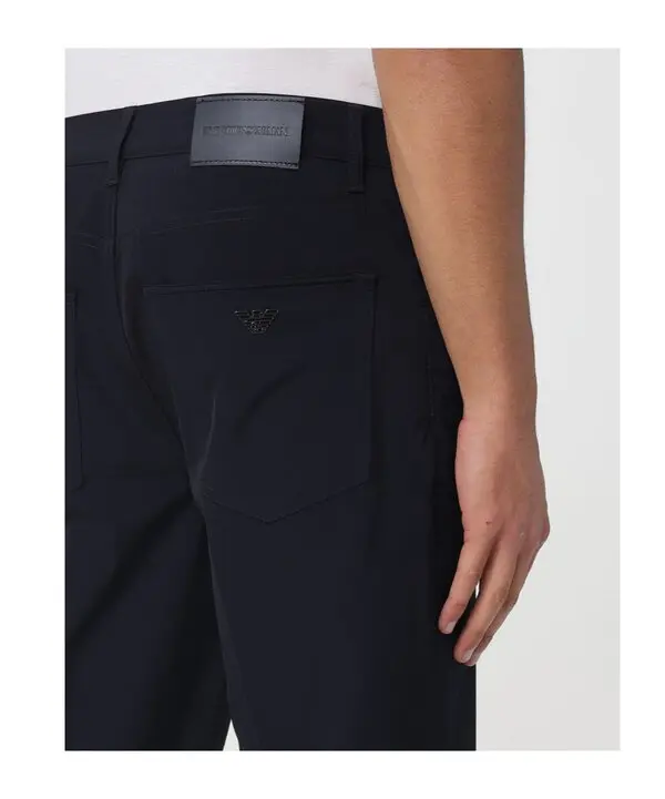 Emporio Armani Logo-patch Tailored Trousers - Black