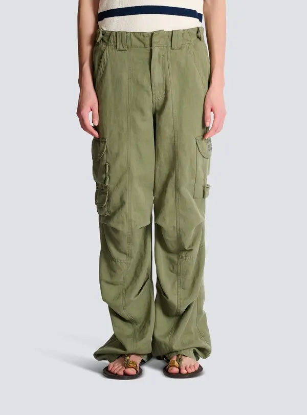 Balmain Stamp Cargo Pants - Green