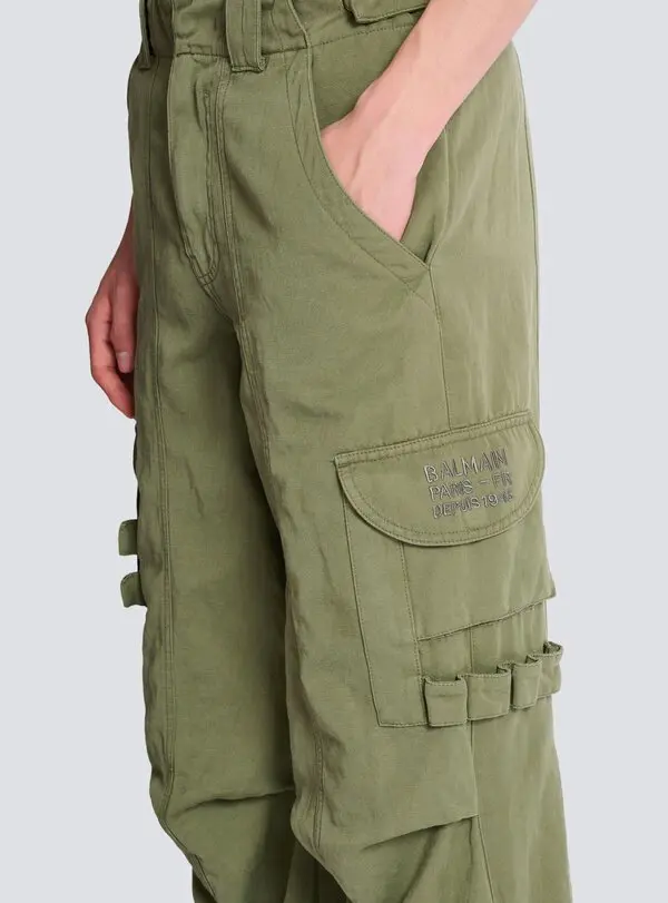 Balmain Stamp Cargo Pants - Green