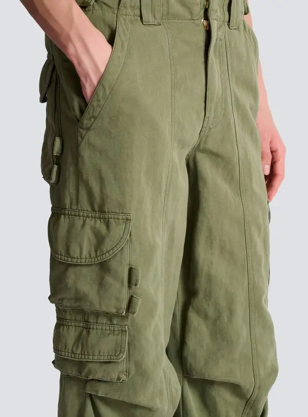 Balmain Stamp Cargo Pants - Green