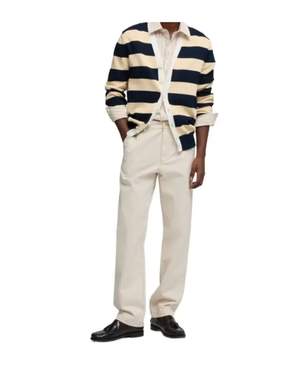 Aspesi Striped Knit Cardigan - Black