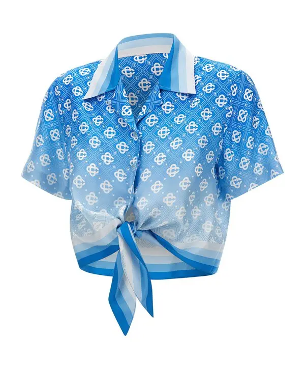 Casablanca Knotted Cropped Shirt