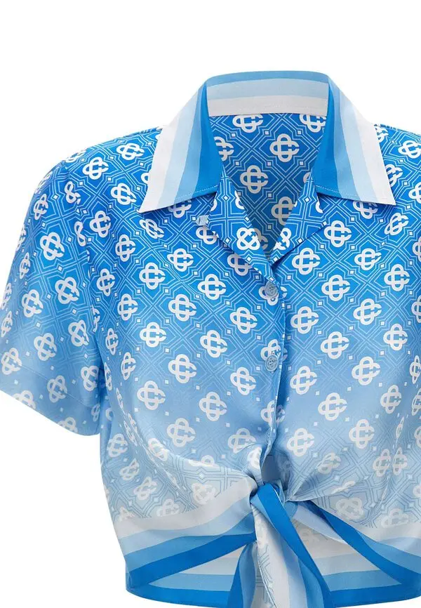 Casablanca Knotted Cropped Shirt