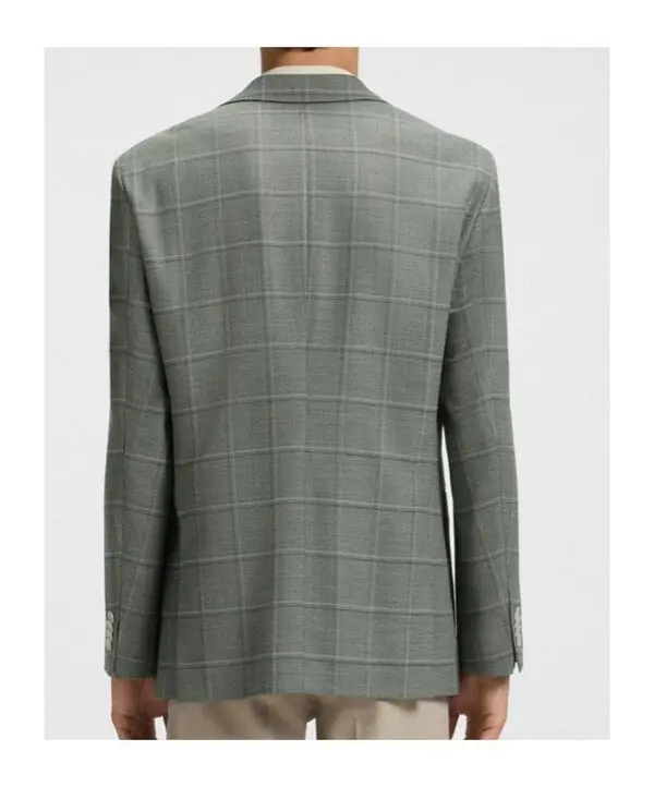 Hugo Boss Checked Patch-pocket Blazer - Green