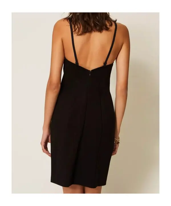 TWINSET Rhinestone Embellishment Mini Dress