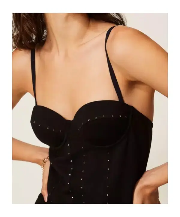 TWINSET Rhinestone Embellishment Mini Dress
