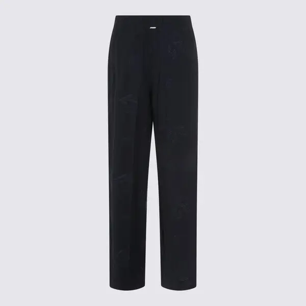 TWINSET Embroidered Wide Leg Trousers With Elasticated Waistband