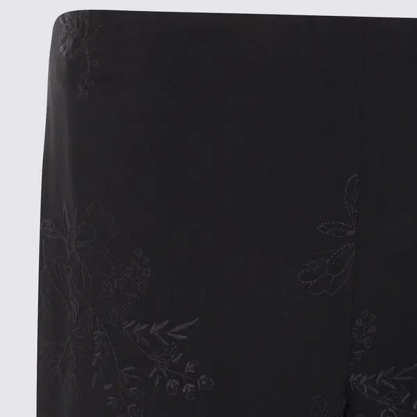 TWINSET Embroidered Wide Leg Trousers With Elasticated Waistband